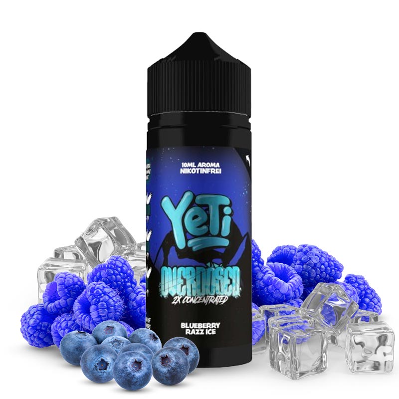 Yeti Overdosed - Blue Razz Ice Longfill Aroma 10ml – Die Grüne Lunge GmbH