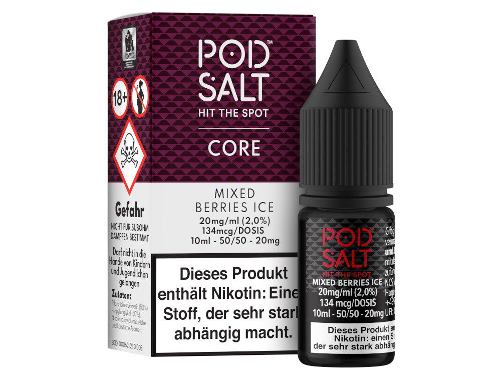 Pod Salt Core - Mixed Berries Ice Nikotinsalz Liquid 10ml – Die Grüne ...